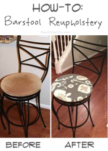 DIY Bar Stool Reupholstery — Peachfully Chic