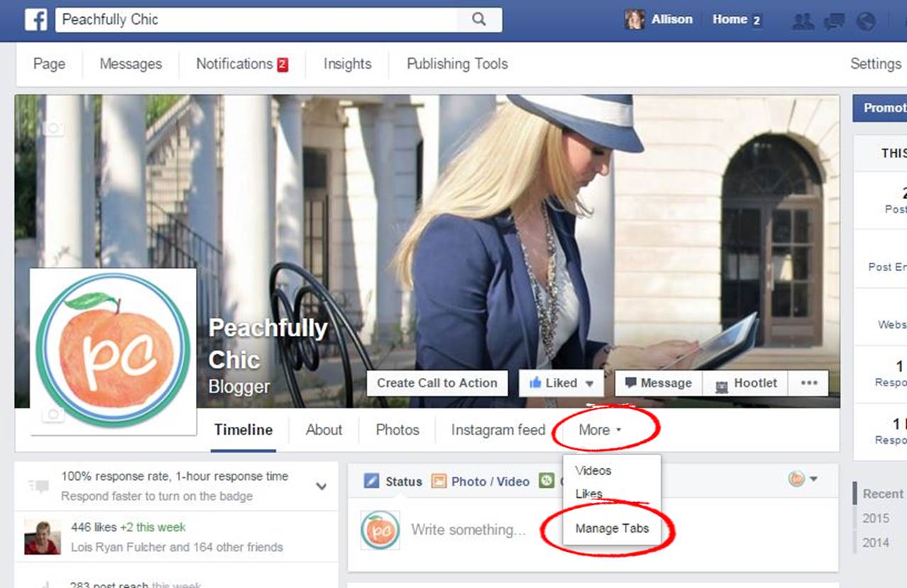 How To Add Social Media Tabs To Facebook Pages - Peachfully Chic