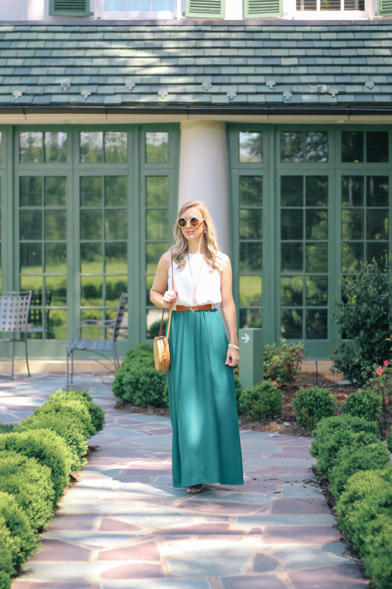 Teal Color Block Summer Maxi Dress - Peachfully Chic
