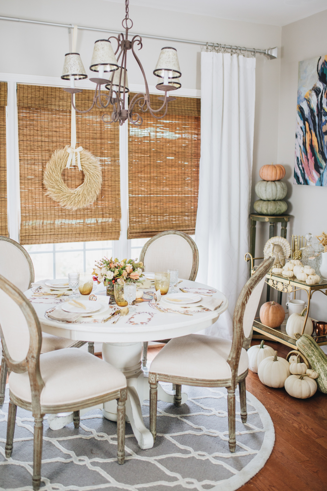 Harvest Thanksgiving Tablescape Decor - Peachfully Chic